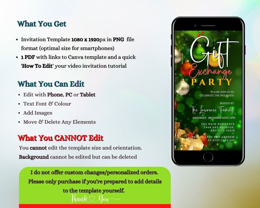 Green Yellow Red Presents | Gift Exchange Party Evite – URCordiallyInvited