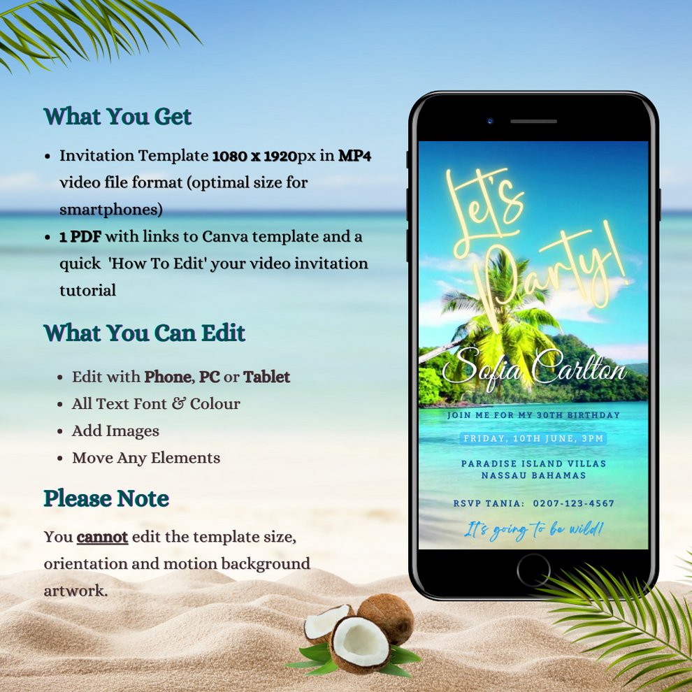 Beach Shore Island | Let's Party Video Invitation – URCordiallyInvited